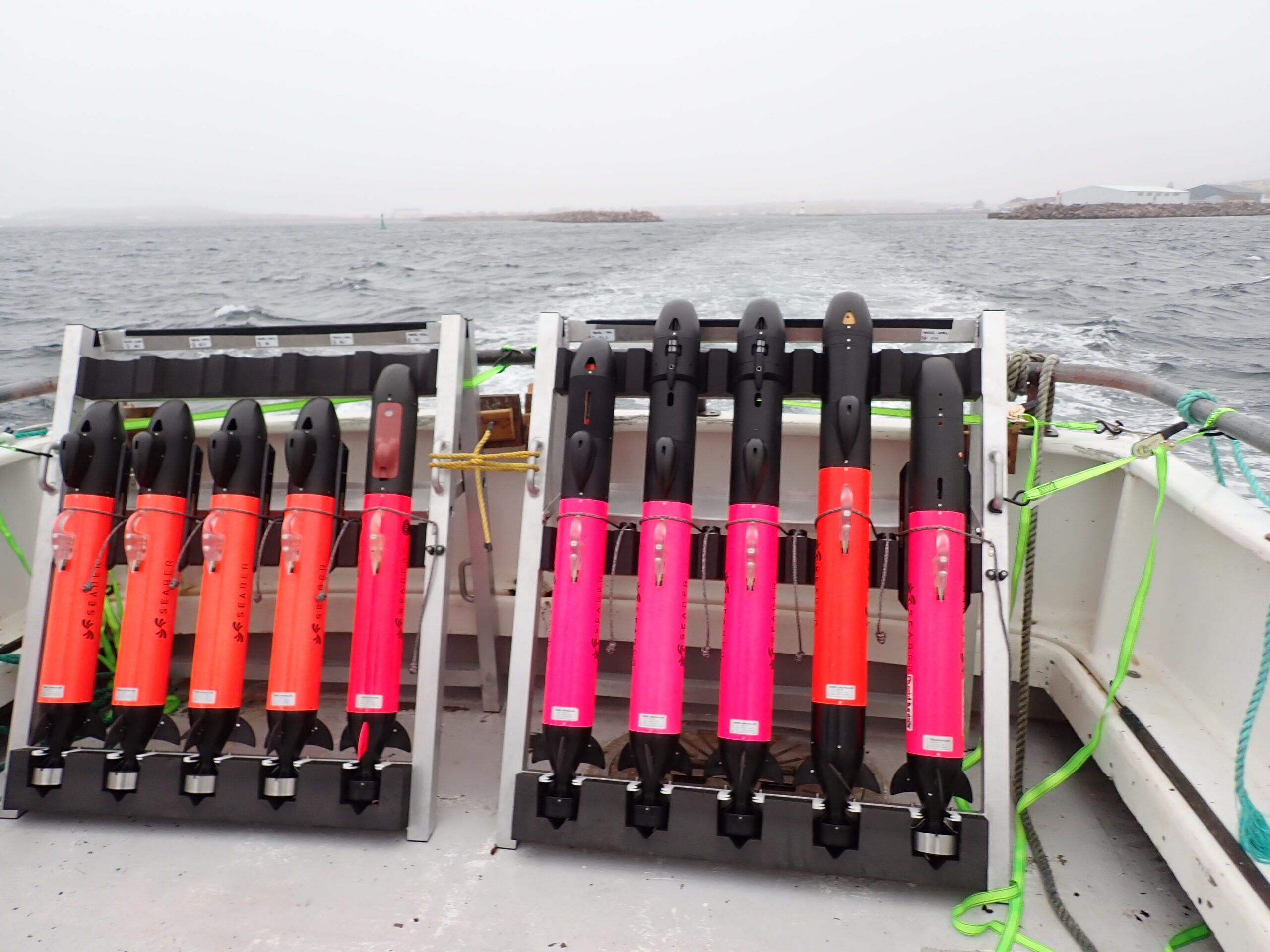 A fleet of 10 SEABER micro-AUVs deployed in Saint-Pierre-et-Miquelon ...